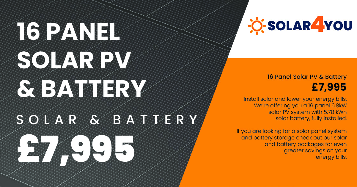 16 Solar Panels & Battery Storage £7995 | Solar 4 You
