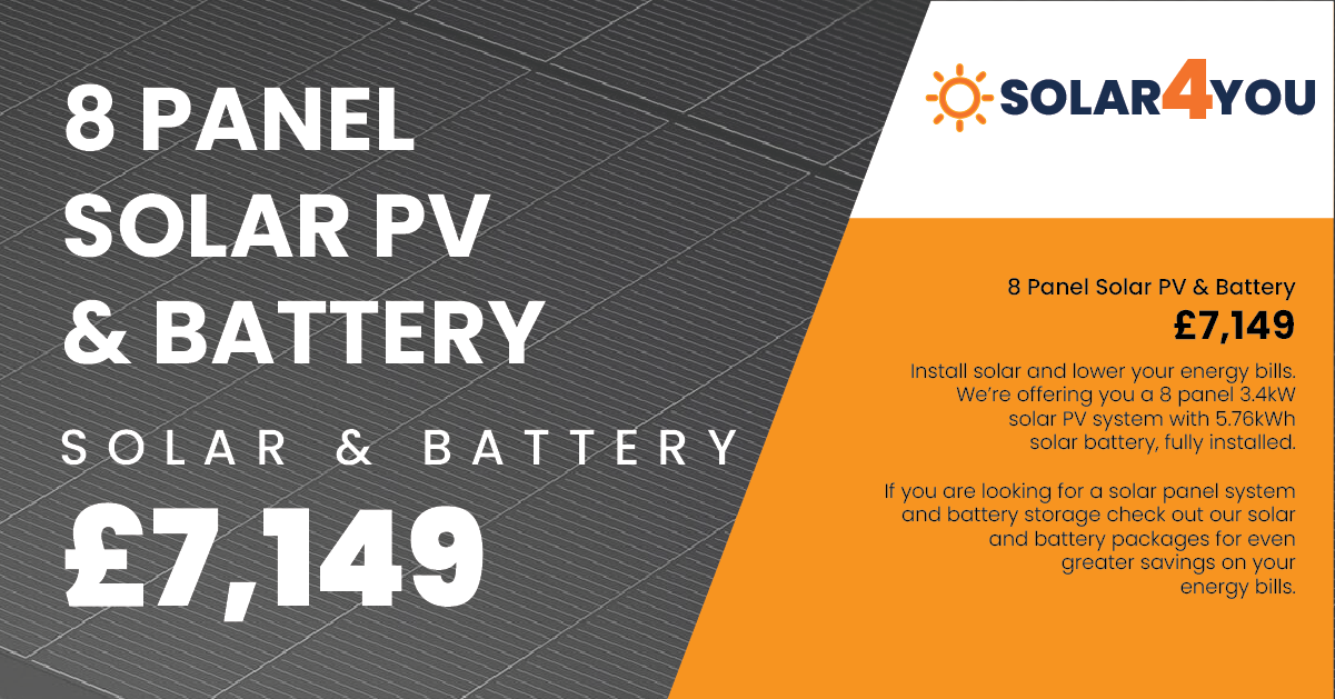 8 Solar Panels and Battery Storage £5995 | Solar 4 You